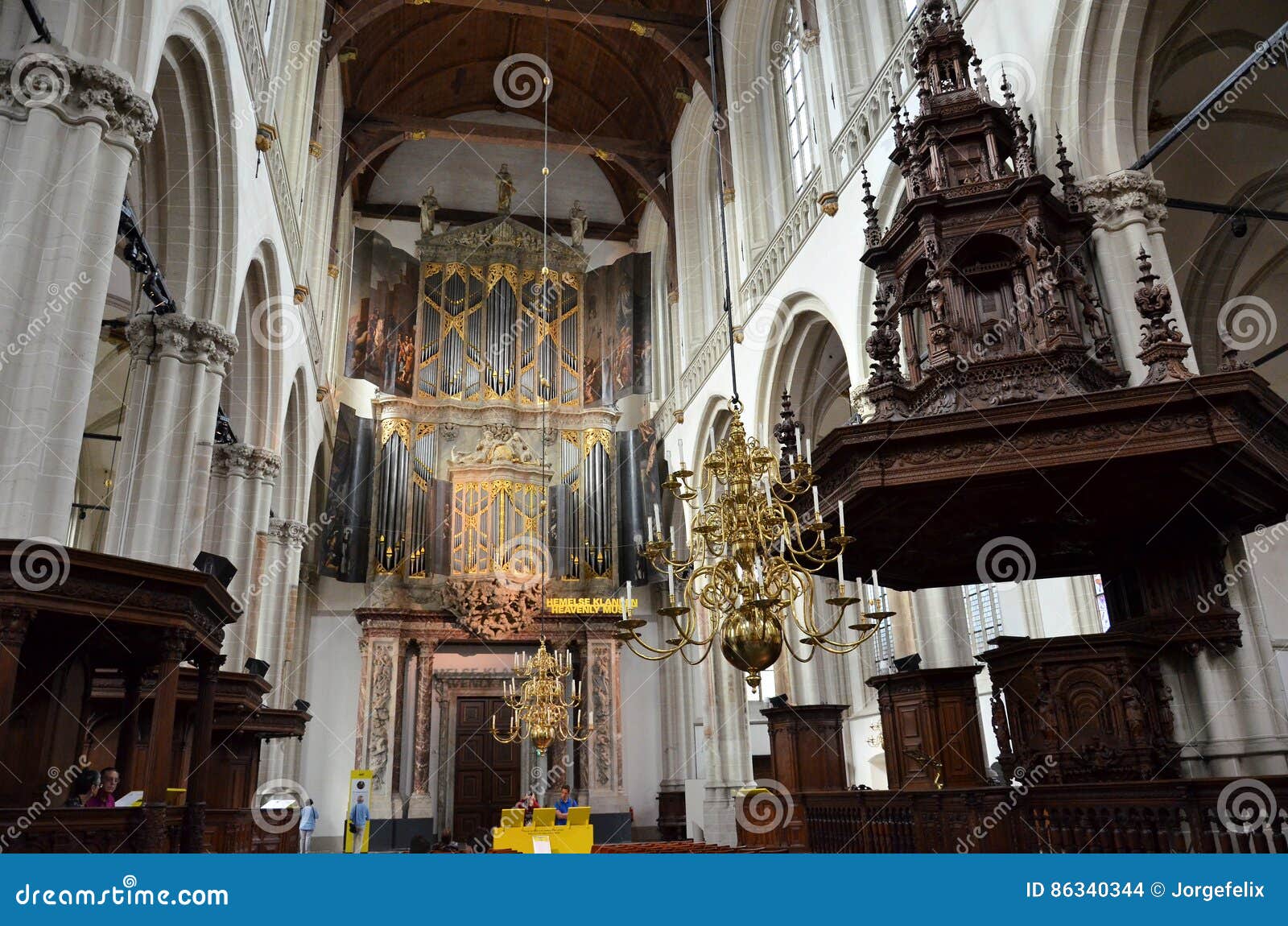 Wooden Pulpit and Tube Organ Editorial Stock Image - Image of ...