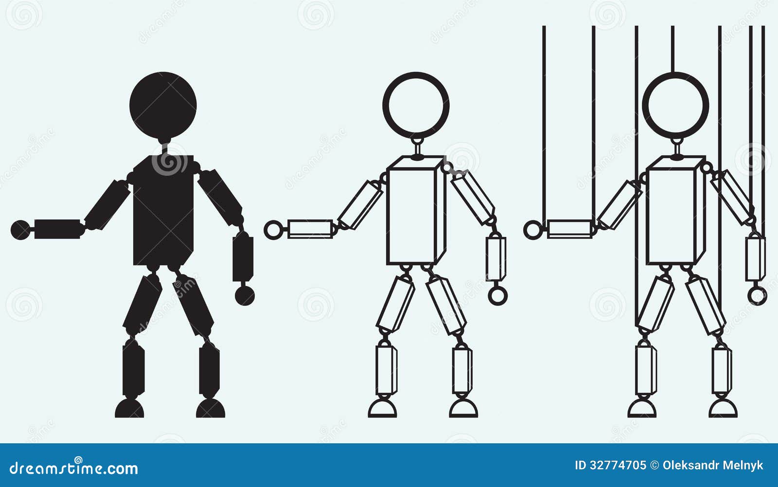 A Puppet, A Wooden Puppet On Hinges. Cartoon Vector | CartoonDealer.com ...