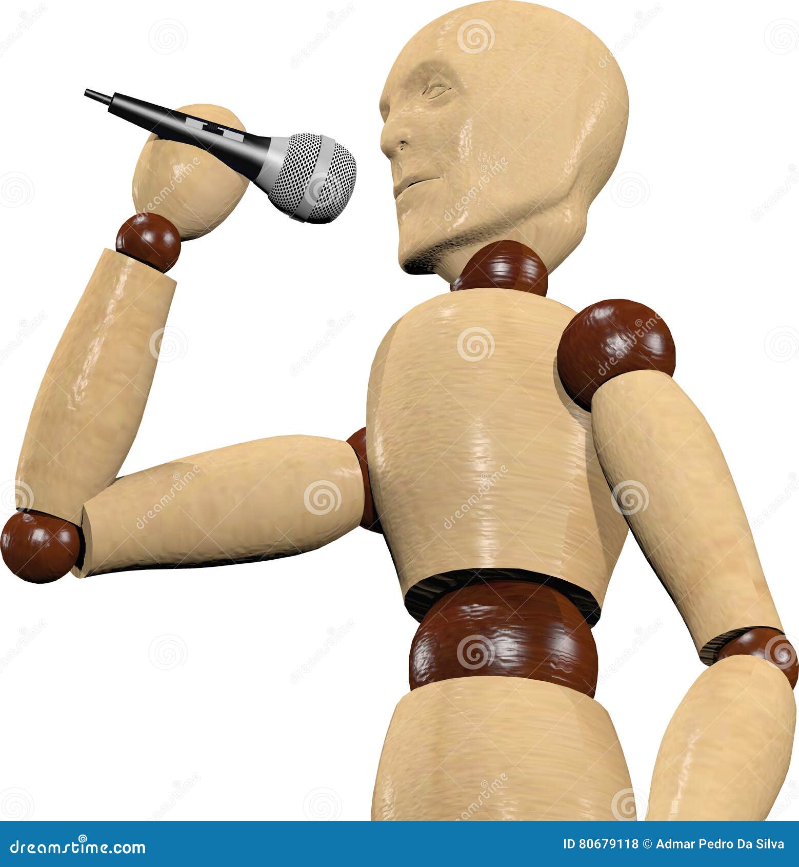 Wooden puppet singing stock illustration. Illustration of speaker ...