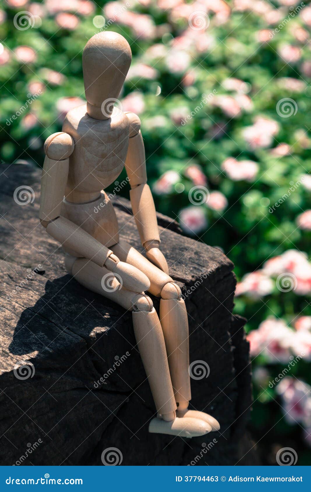 Wooden puppet sit stock image. Image of looking, forehead - 37794463