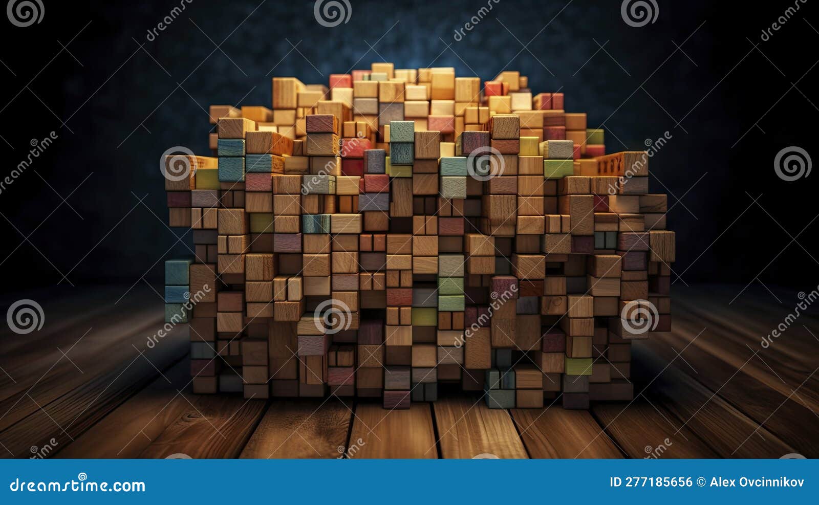 Wooden Puzzle Blocks Brain Shape for Logical Thinking. Stock ...