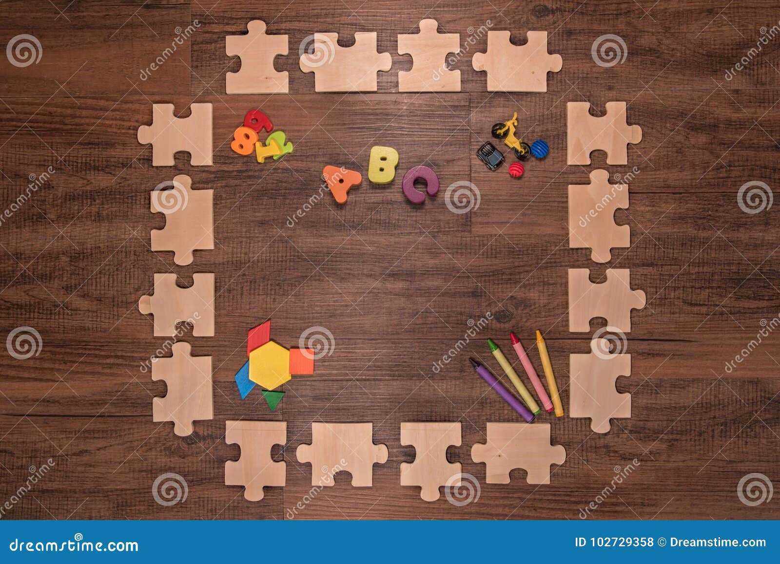 Wooden Puzzle Frame Encouraging Early Learning Stock Photo - Image of ...