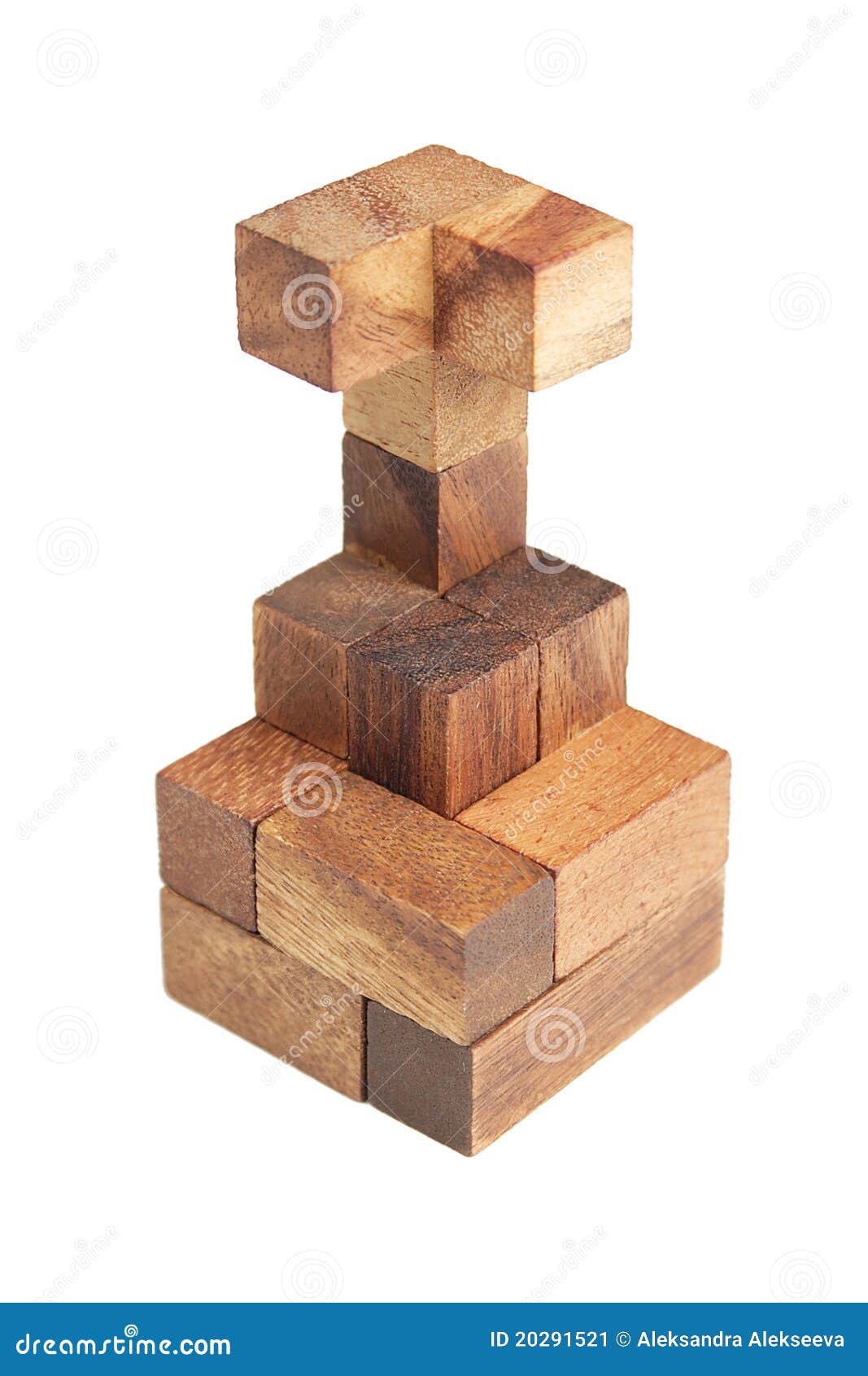 Wooden Puzzle Tower Isolated Stock Image - Image of figure, wood: 20291521