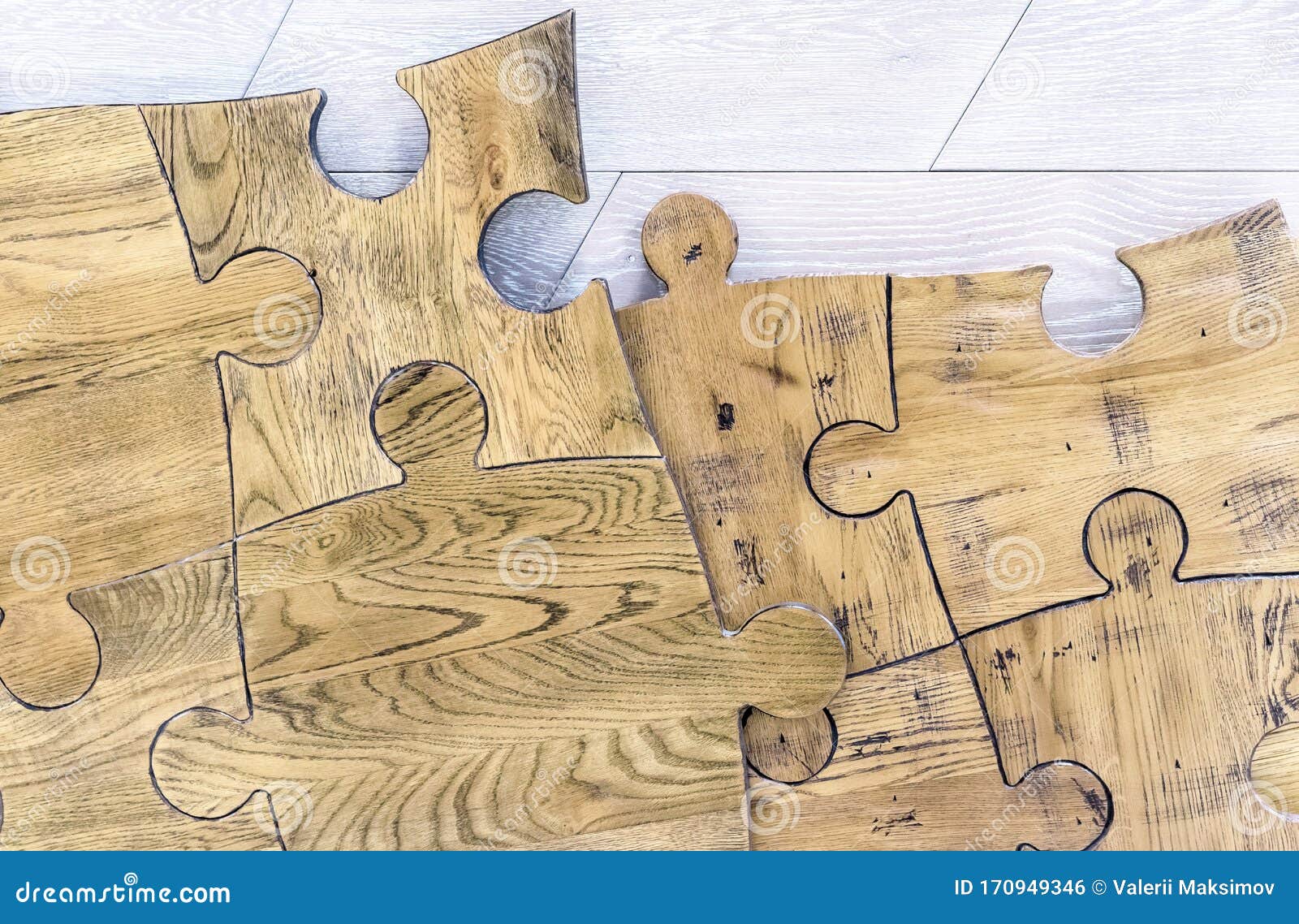 Wooden Puzzles. Puzzles from a Parquet Board Stock Photo - Image of ...