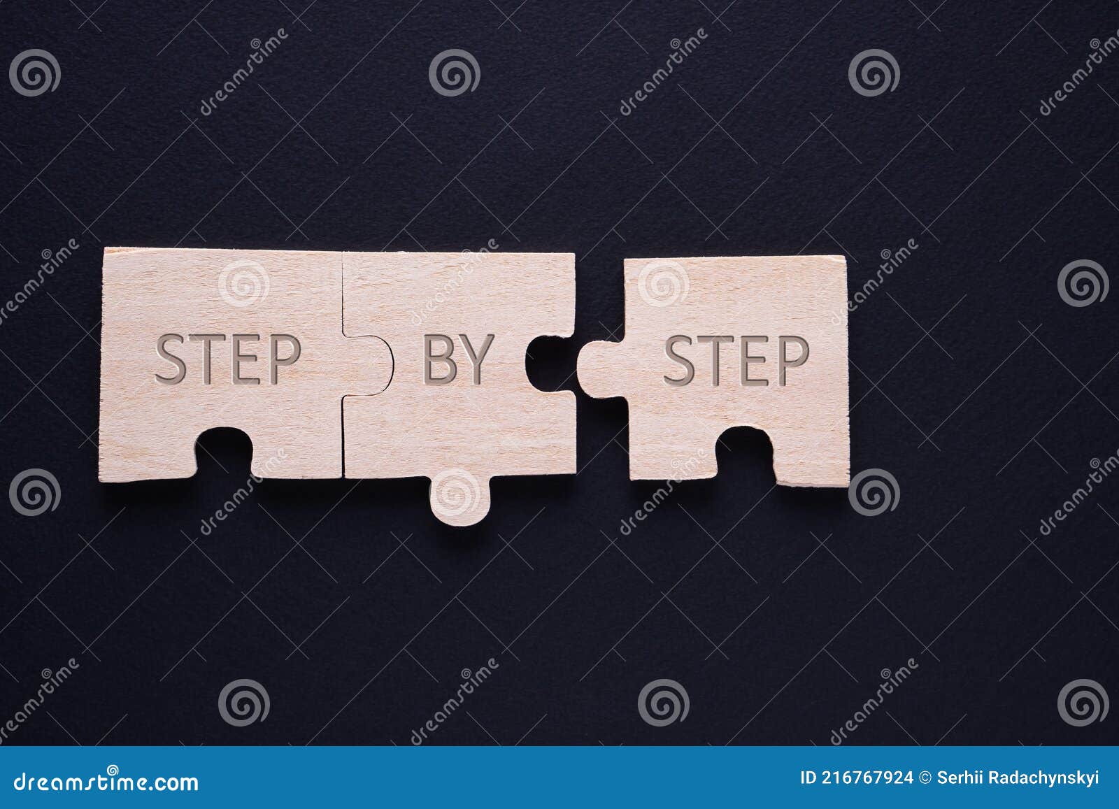 Wooden Puzzles with Word Step by Step Stock Photo - Image of plan ...
