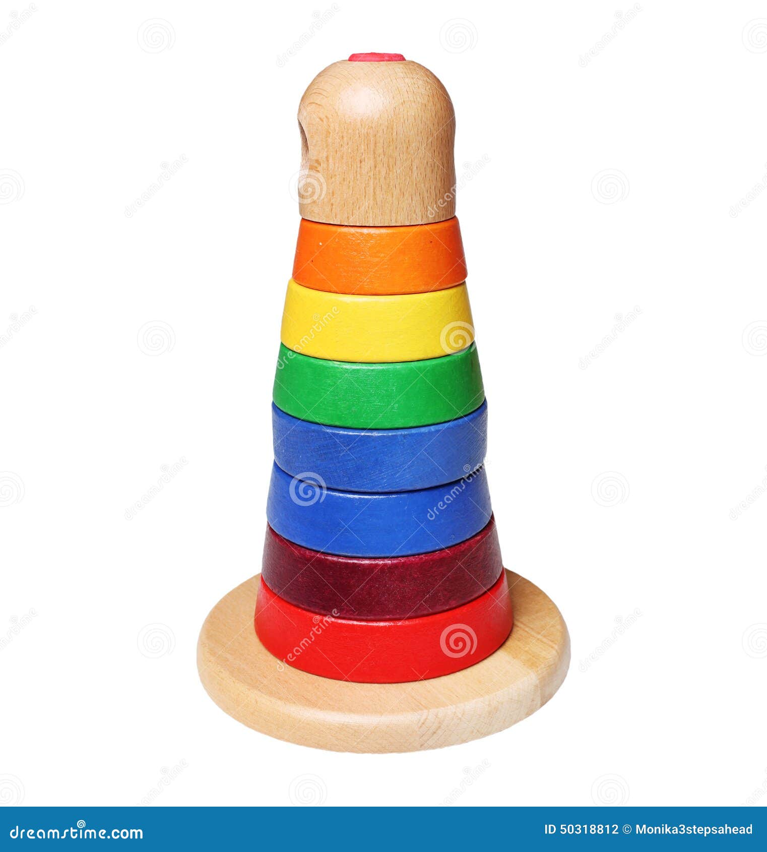 Wooden Pyramid Stacking Rings Toy Stock Photo - Image of size ...