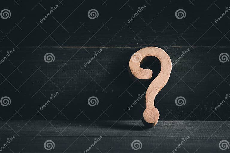 Wooden Question Mark on Wood Table Background. Problem Solving Concept ...