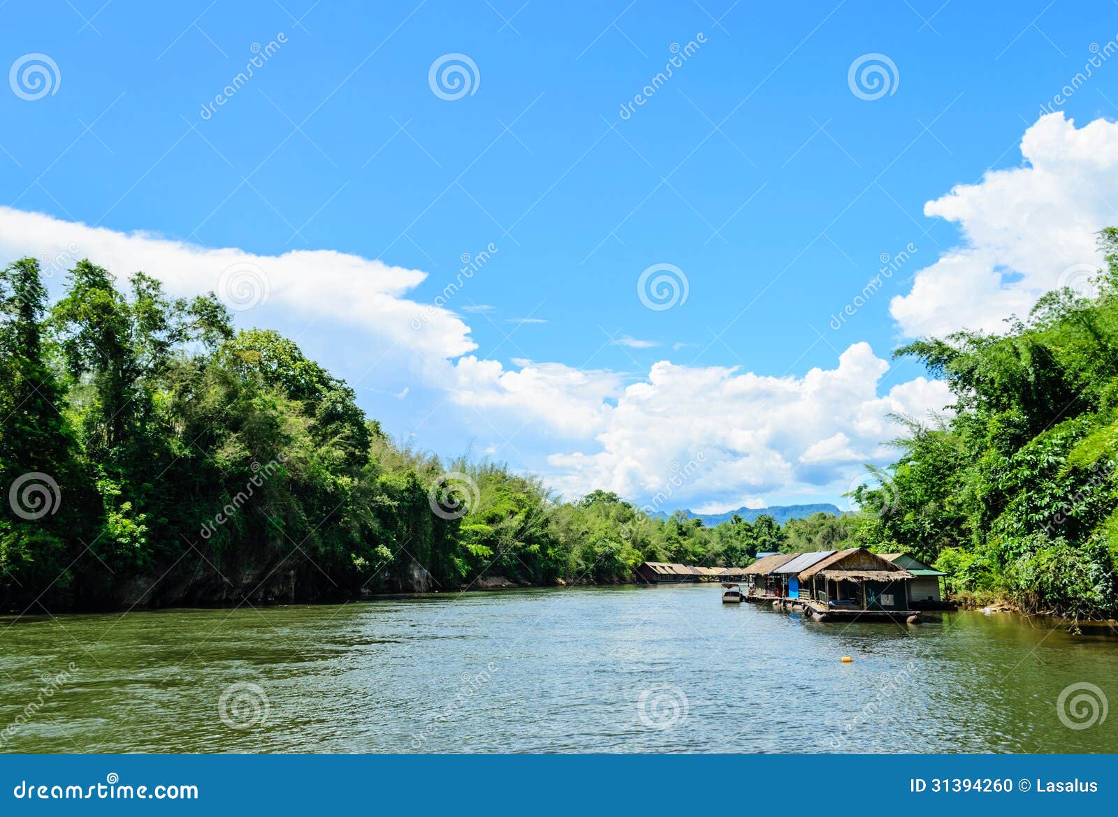 Wooden Raft House Near Forest Stock Photo - Image of occupation, raft ...