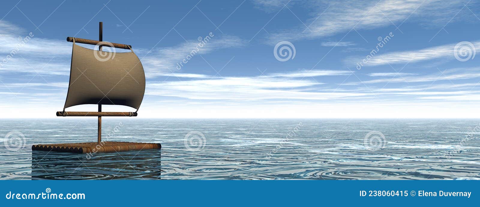 The Wooden Man On A Raft With A Sail Royalty-Free Stock Photography ...