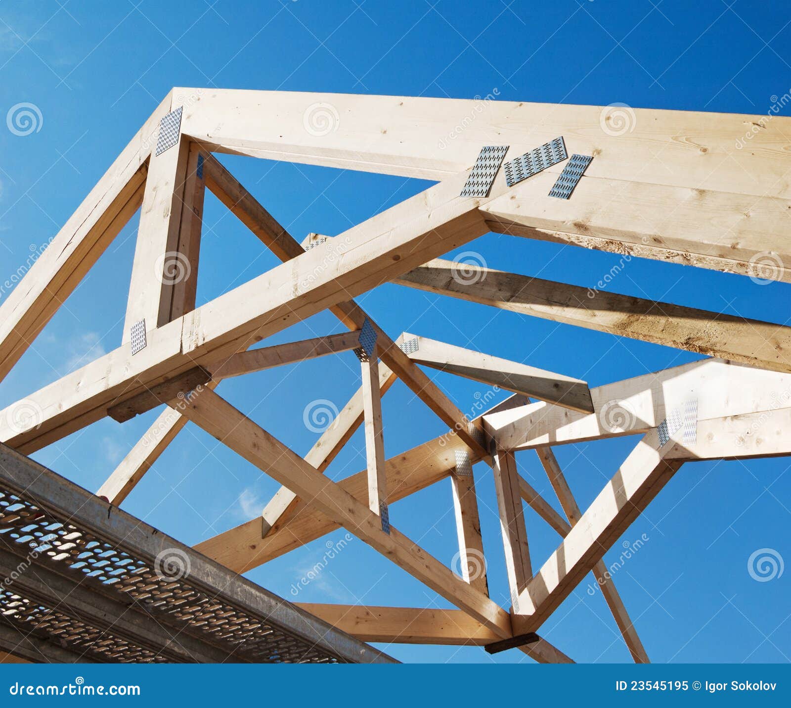 Wooden rafters stock image. Image of roof, truss, gable - 23545195