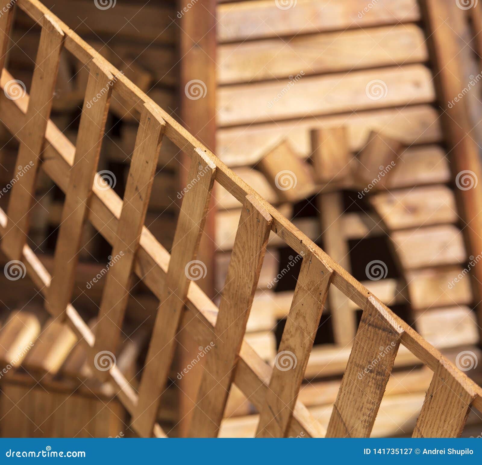 Wooden Railing in a Wooden House Stock Image - Image of architecture ...