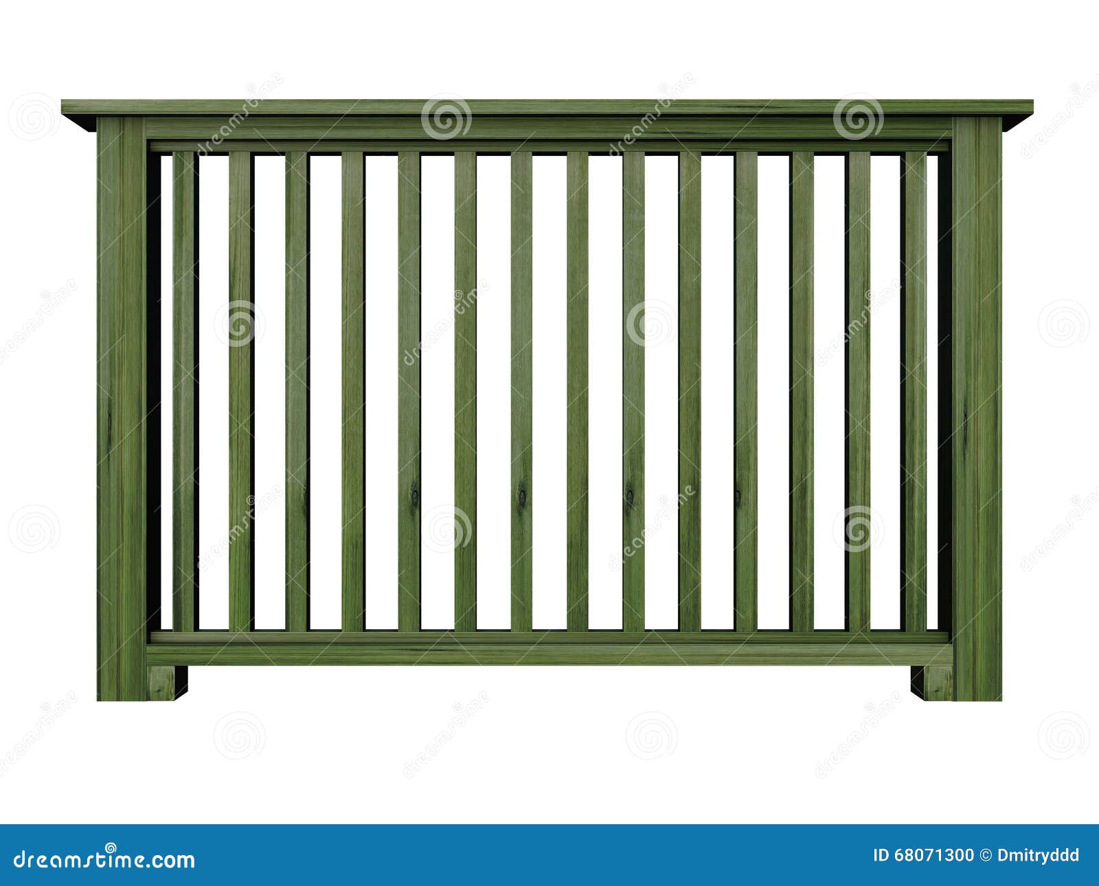 Wooden Railing with Wooden Balusters Stock Illustration - Illustration ...