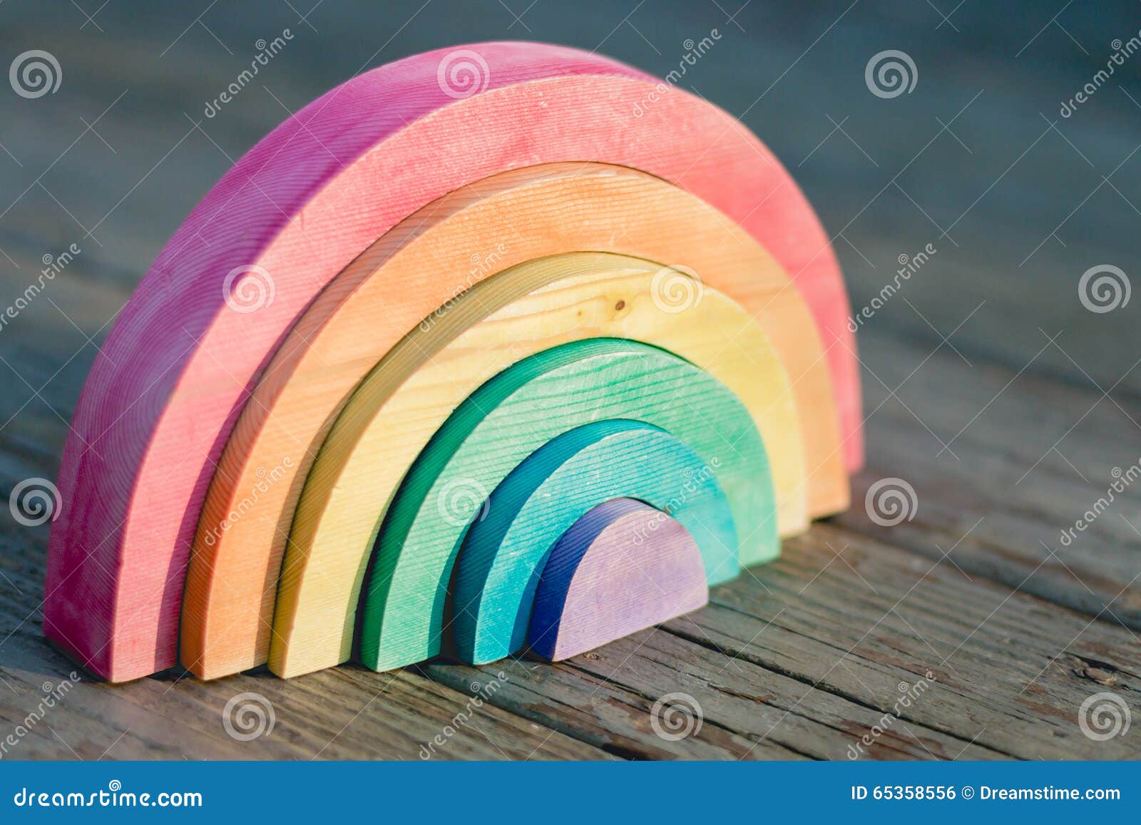 Wooden Rainbow Puzzle stock photo. Image of child, children - 65358556