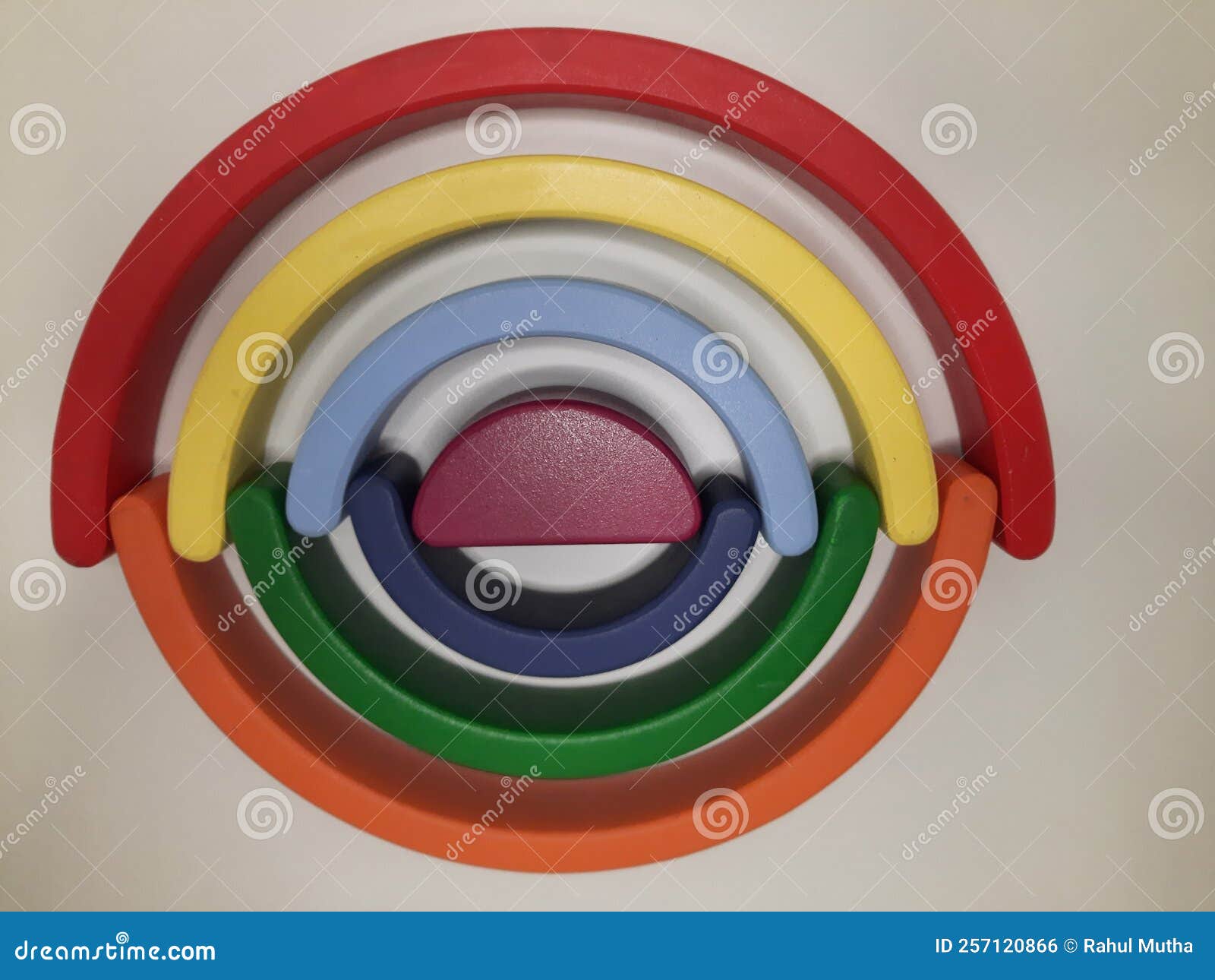 Wooden Rainbow Stacker Toys for Kids Stock Photo - Image of childhood ...