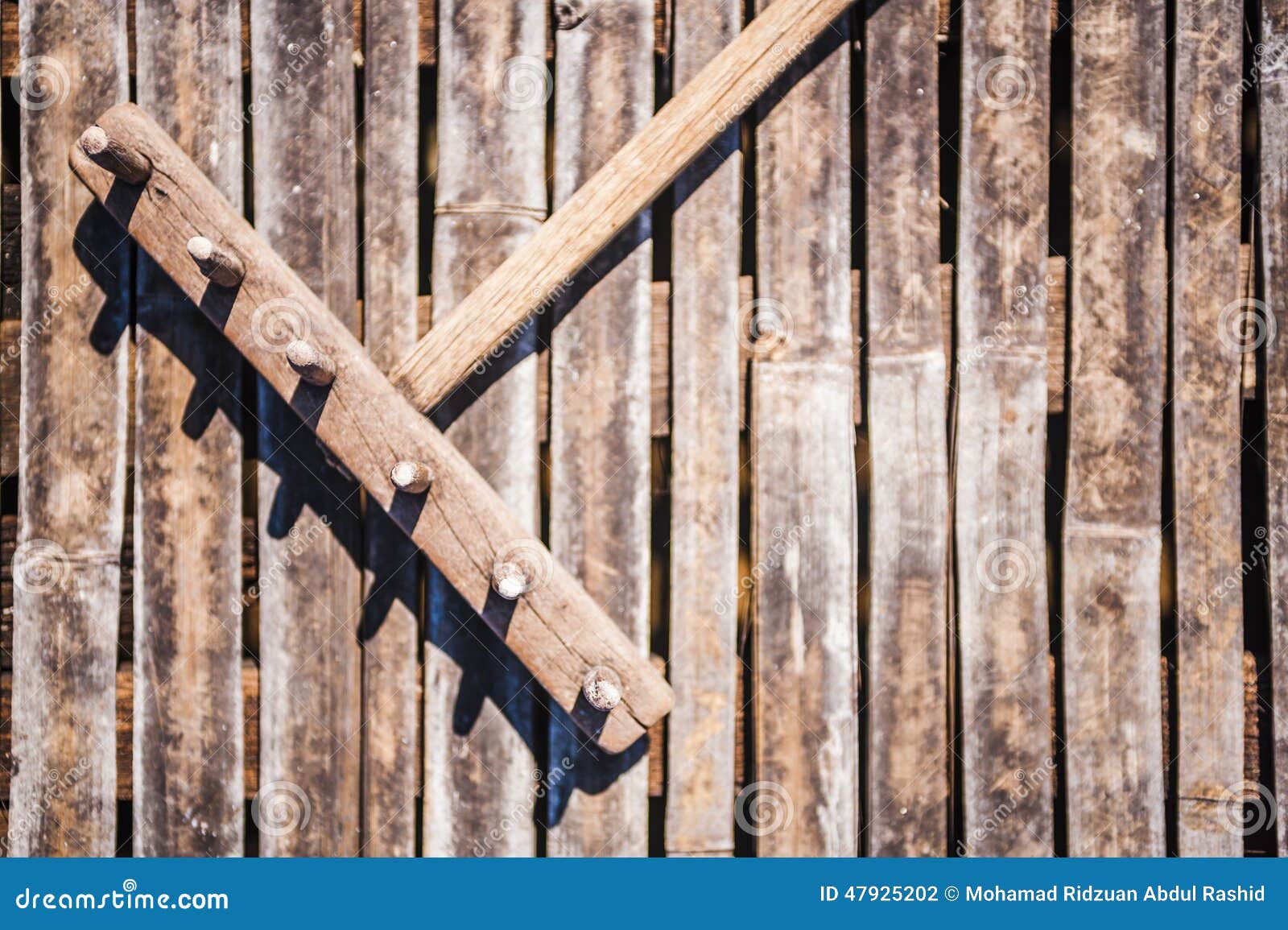 Wooden Rake stock photo. Image of tools, bamboo, wooden - 47925202