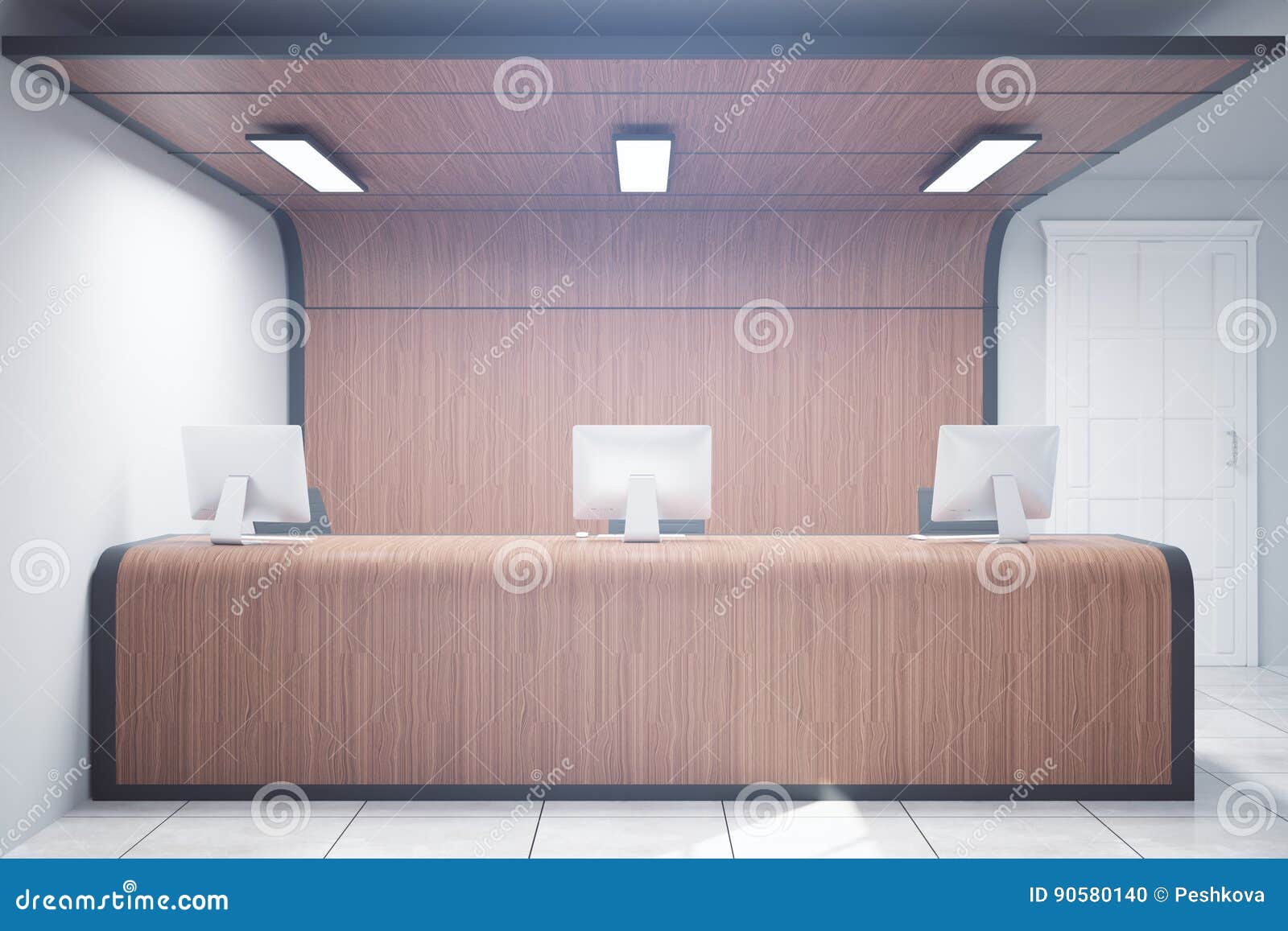Reception Counter In Hotel Lobby Cartoon Vector | CartoonDealer.com ...