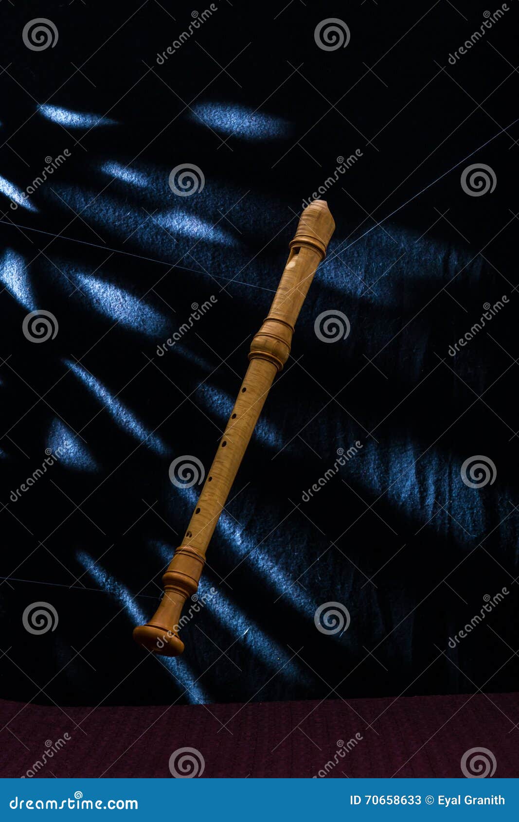 Wooden Recorder with Black Background Stock Image - Image of music ...
