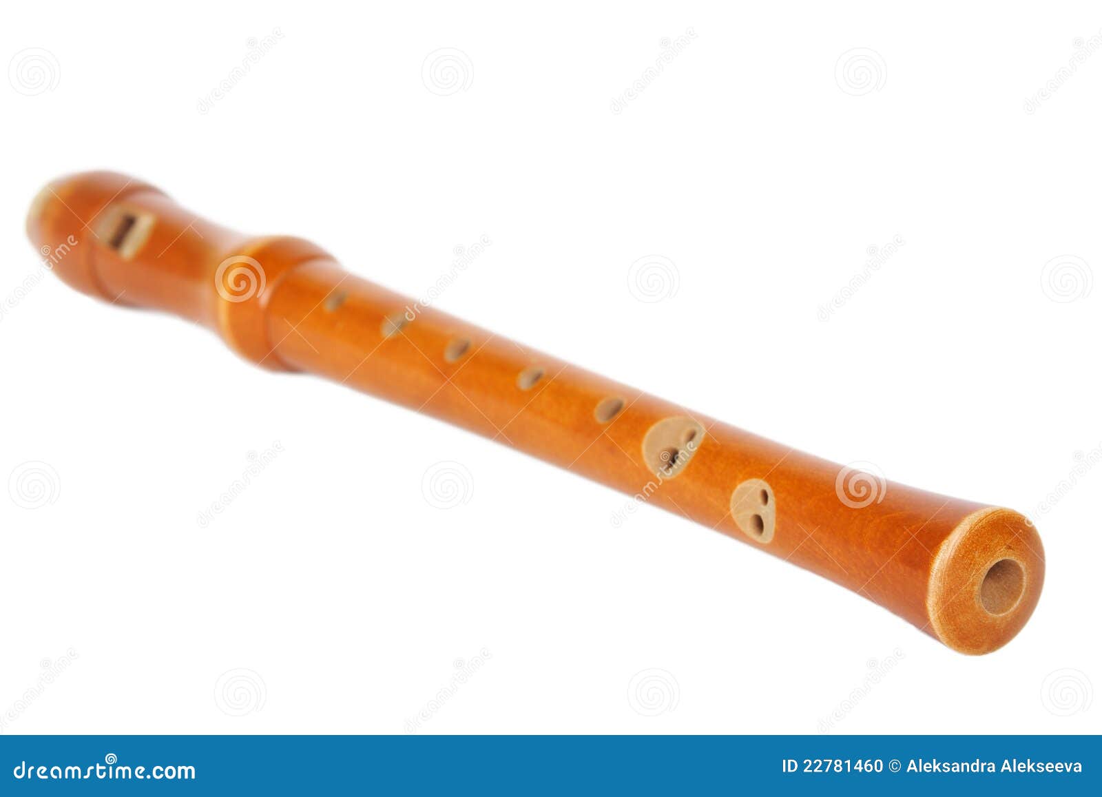 Wooden Recorder Flute Isolated Stock Photo - Image of instrument ...