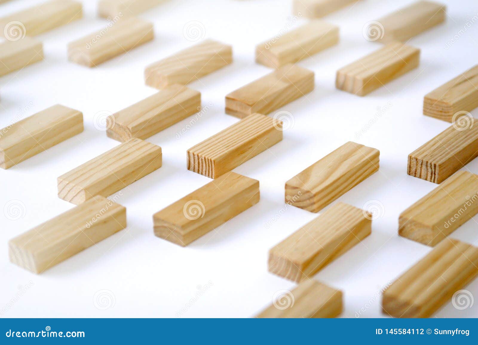 Wooden Rectangles Arranged Differently Over a White Background. Copy ...