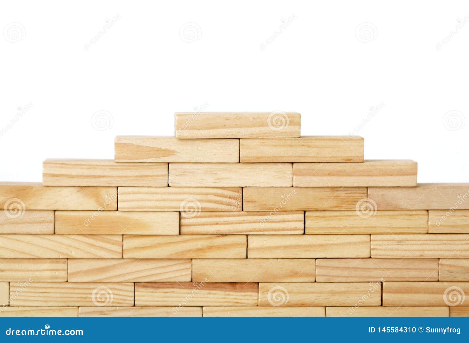 Wooden Rectangles Arranged Differently Over a White Background. Copy ...