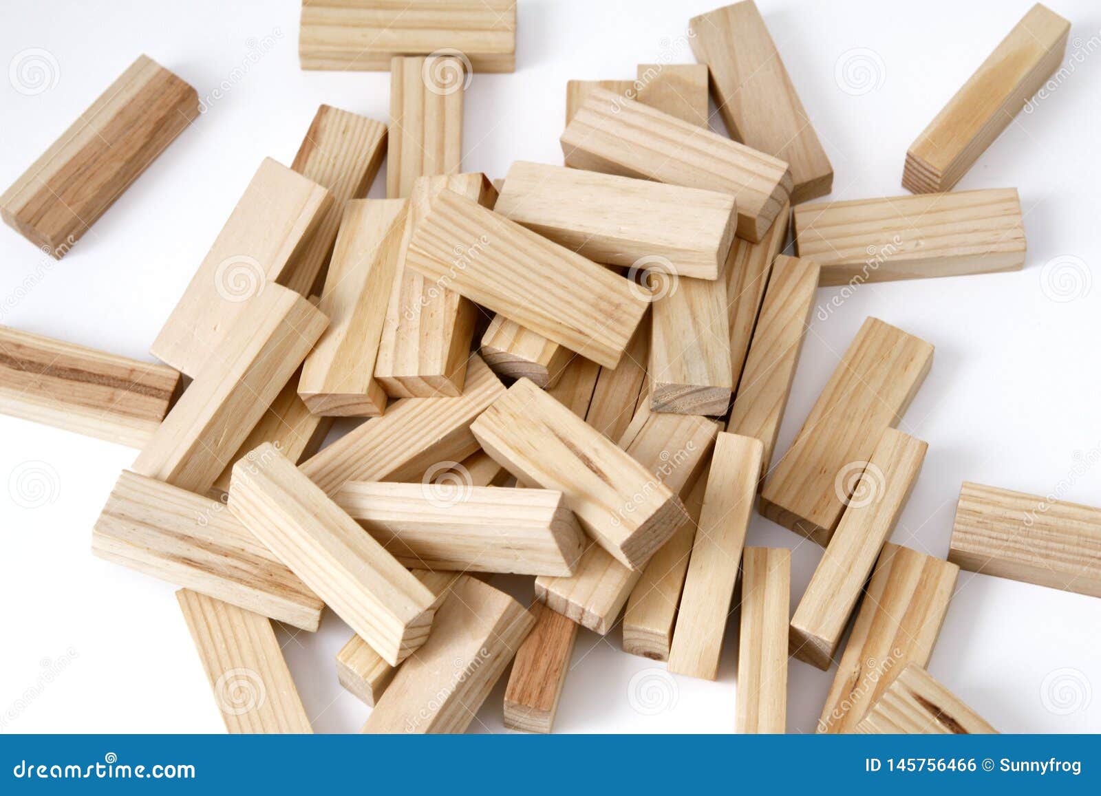 Wooden Rectangles Arranged Differently Over a White Background. Copy ...
