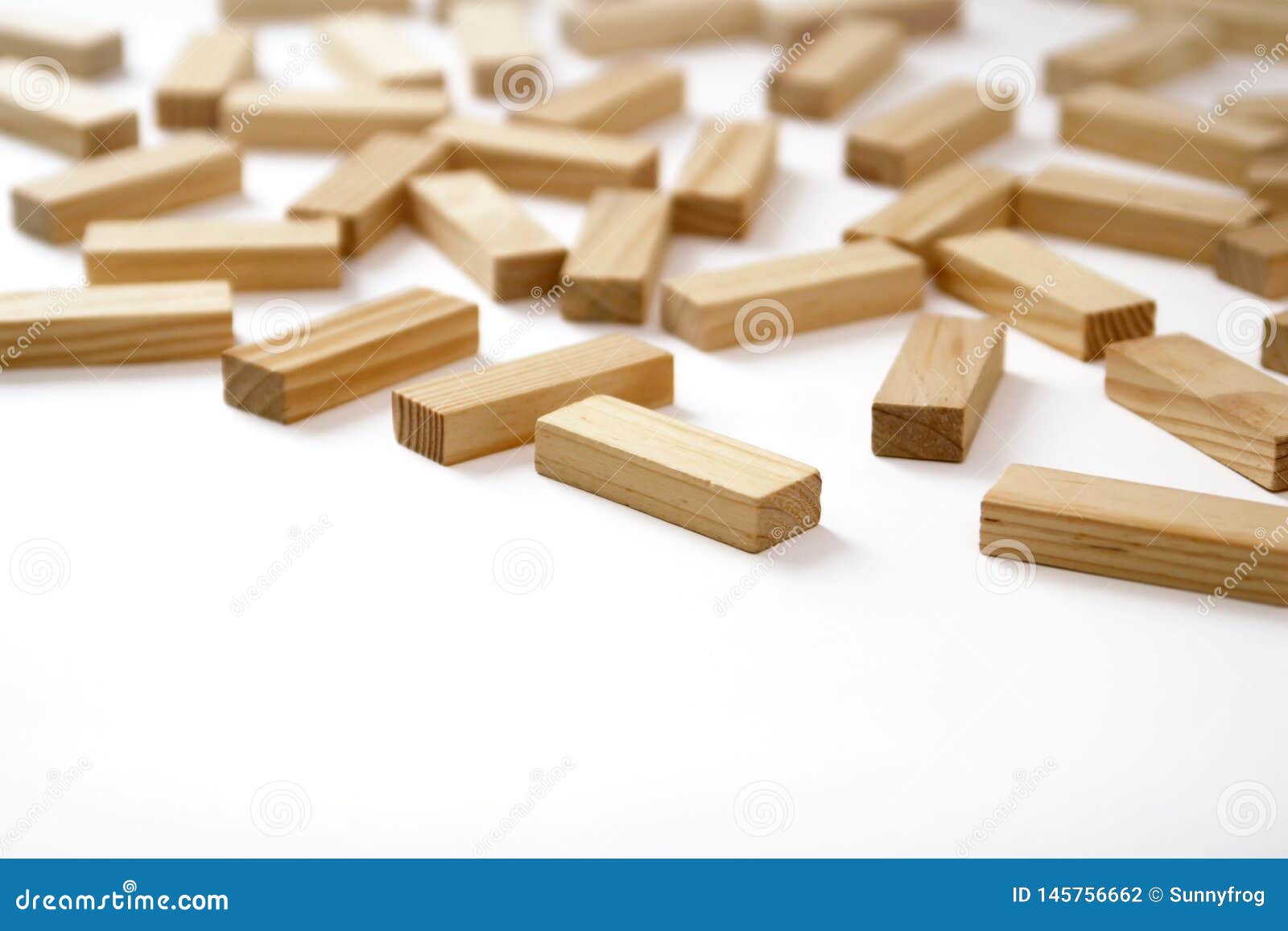 Wooden Rectangles Arranged Differently Over a White Background. Copy ...