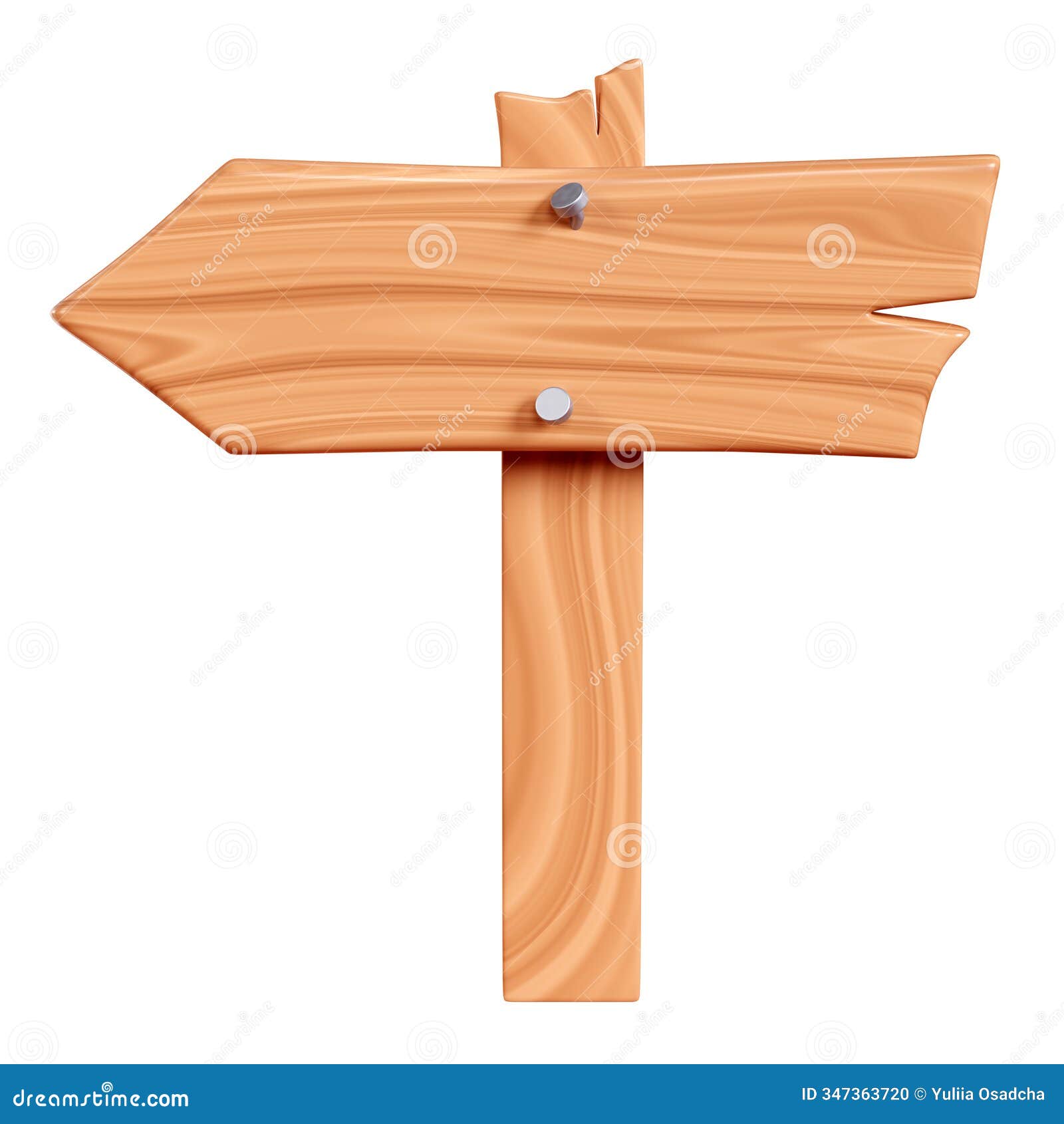 Wooden Rectangular Arrow Plaque 3d Render Illustration Stock ...