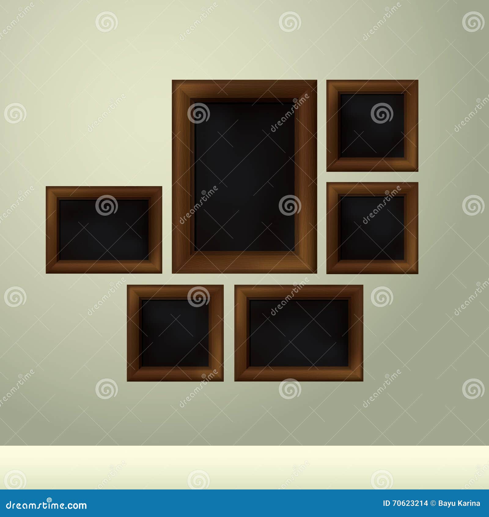 Wooden Rectangular 3d Photo Frame with Shadow. Vector Illustration ...