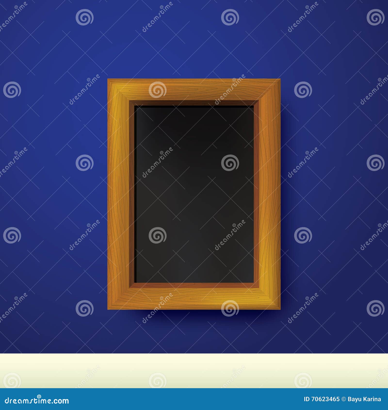 Wooden Rectangular 3d Photo Frame with Shadow. Vector Illustration ...