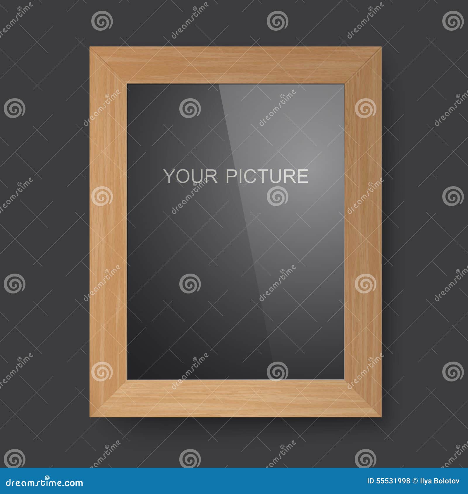 Wooden Rectangular Shelf. Isolated Cartoon Illustration On A White ...