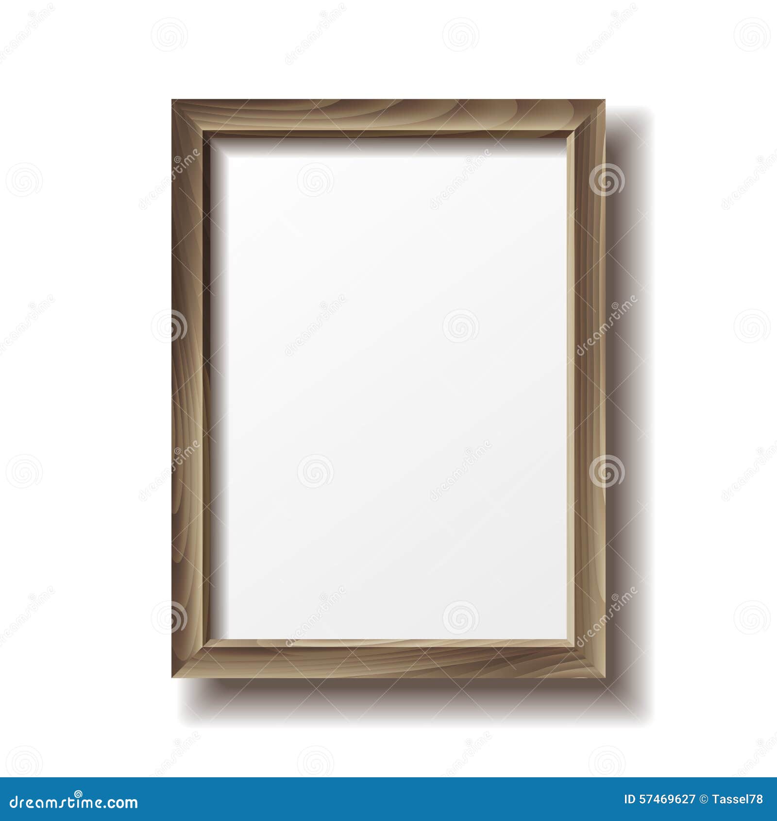 Wooden Rectangular Photo Frame Stock Vector - Illustration of bright ...