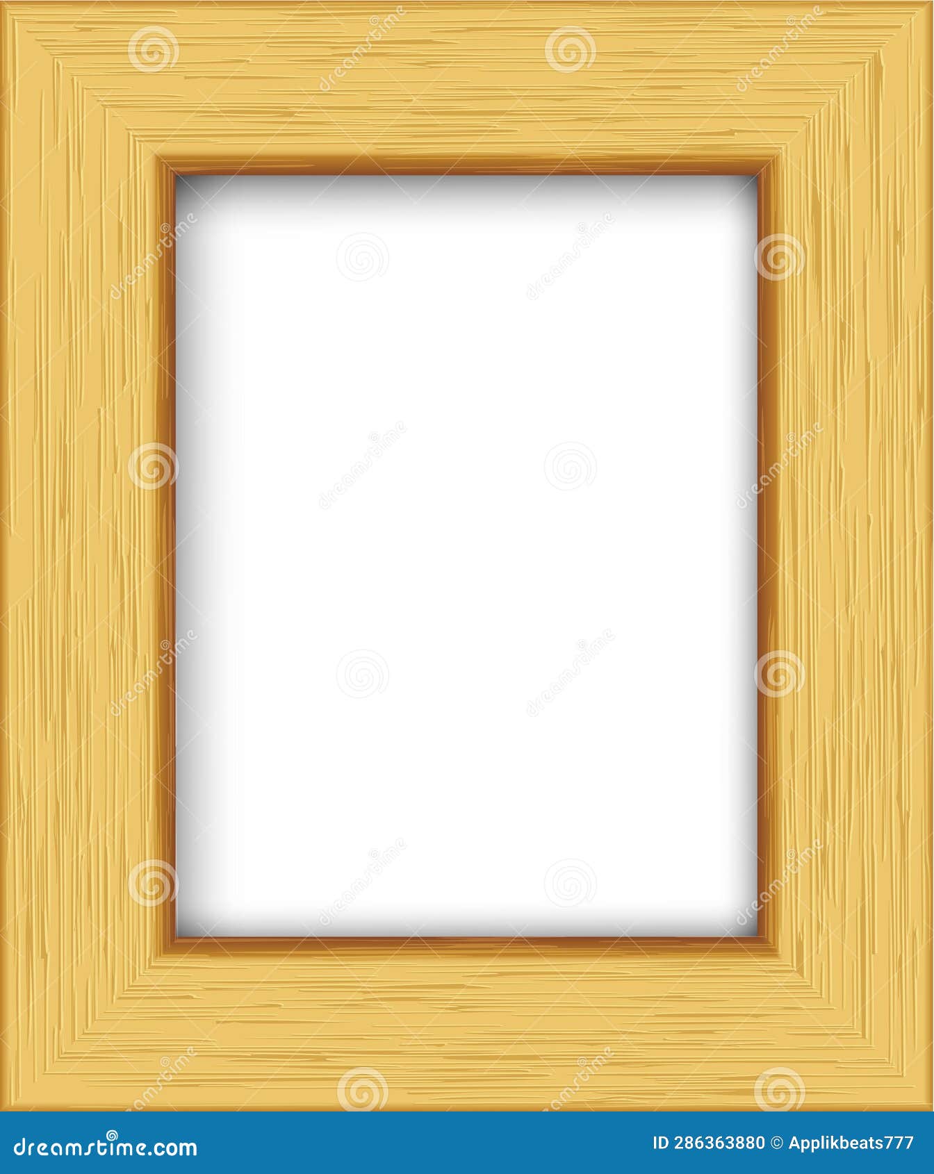 Wooden Rectangular Photo Frame. Vector Illustration Stock Vector ...