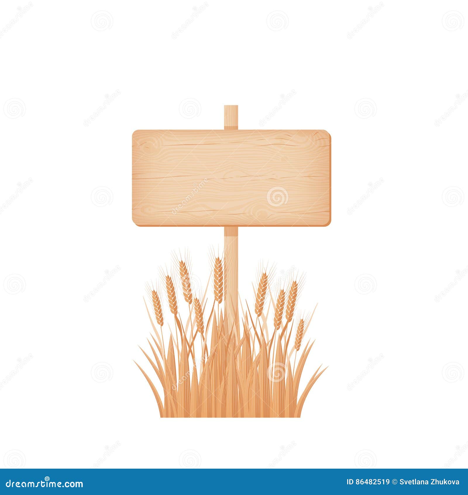 Wooden Rectangular Shelf. Isolated Cartoon Illustration On A White ...