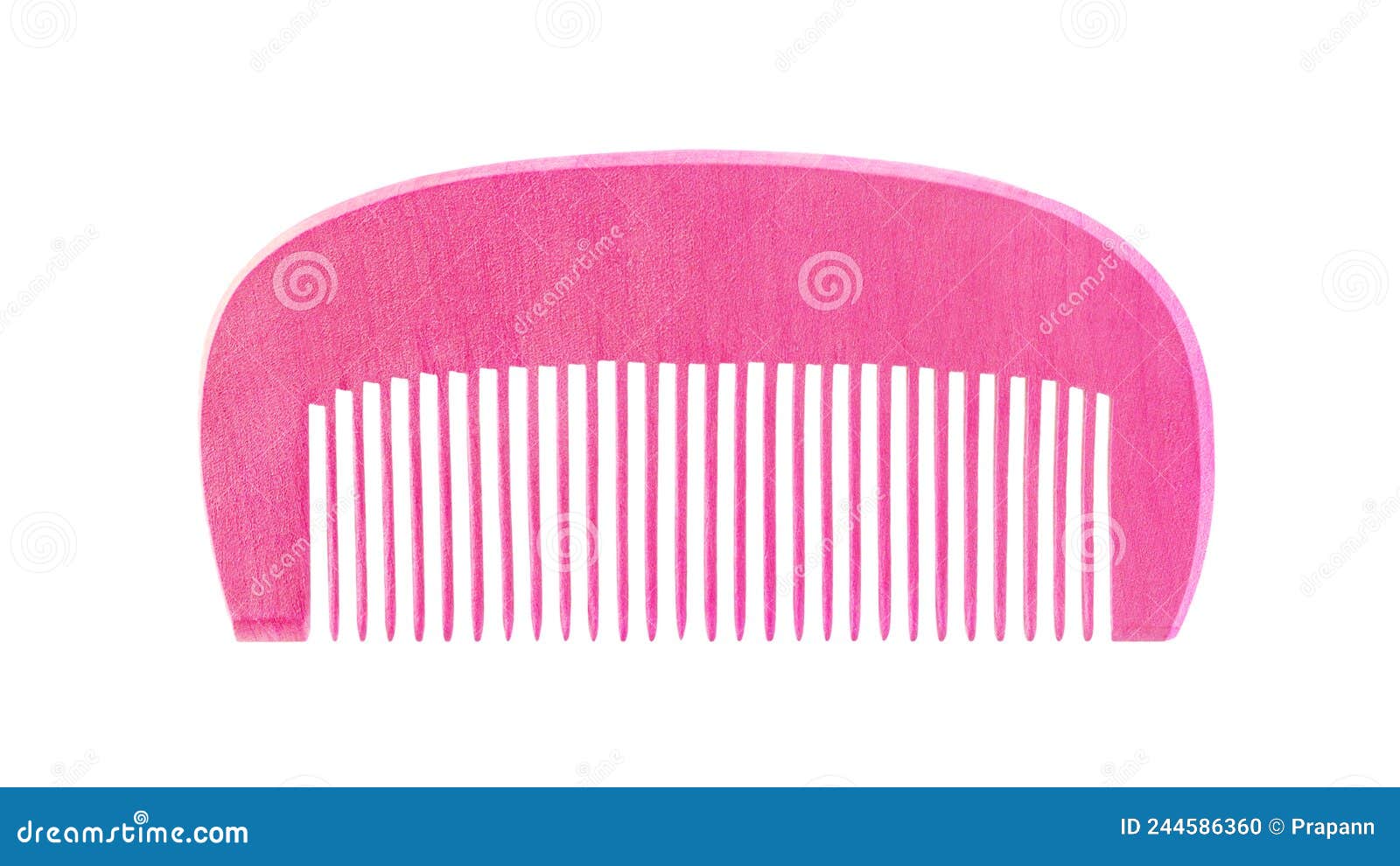 A Pink Wooden Comb Isolated on White Background Stock Photo - Image of ...