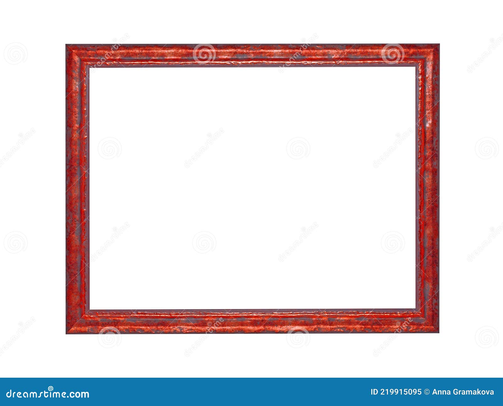 Wooden Red Frame for Paintings. Isolated on White Stock Image - Image ...