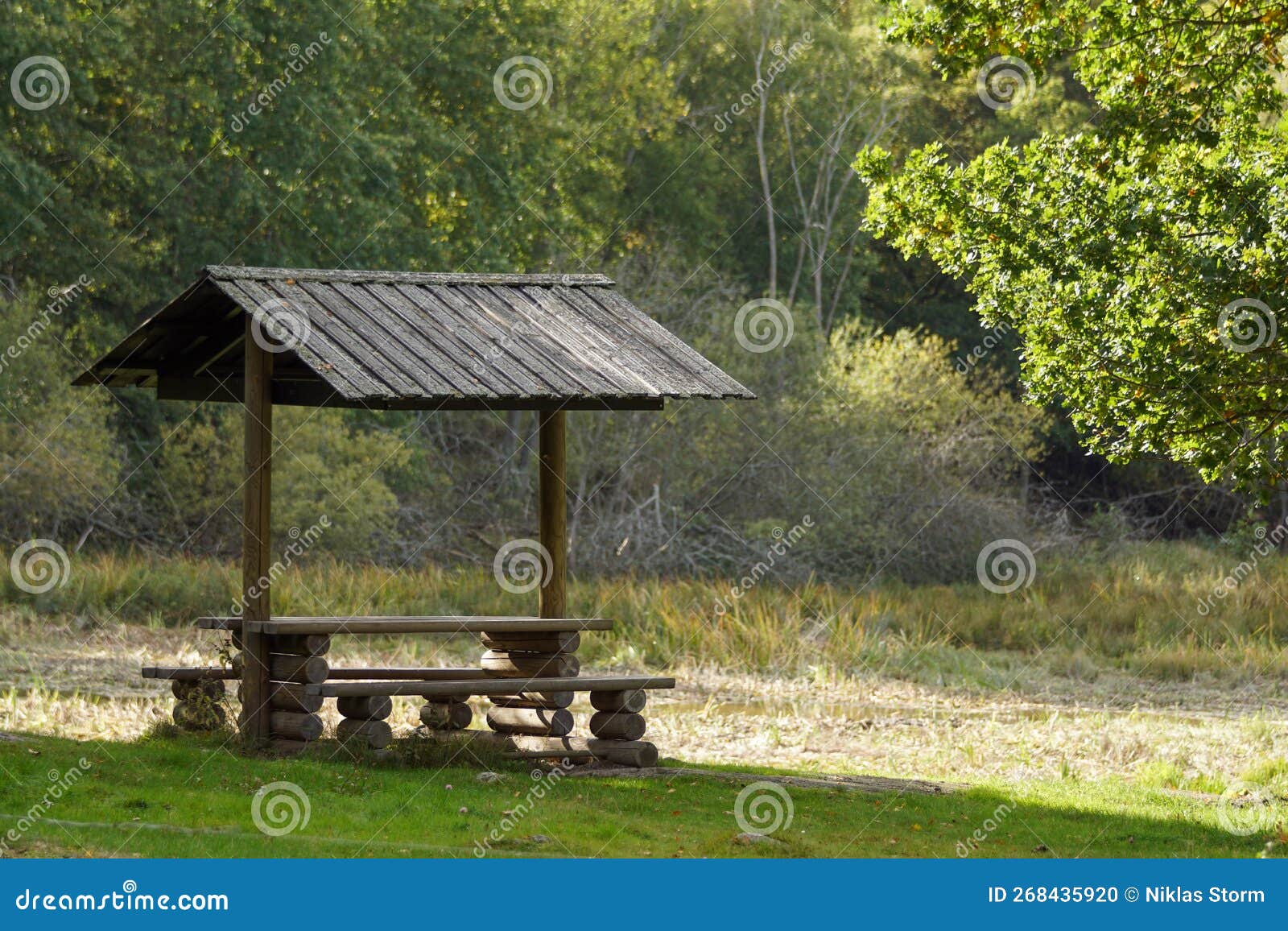 A Wooden Rest Area in the Park Stock Photo - Image of outdoor ...