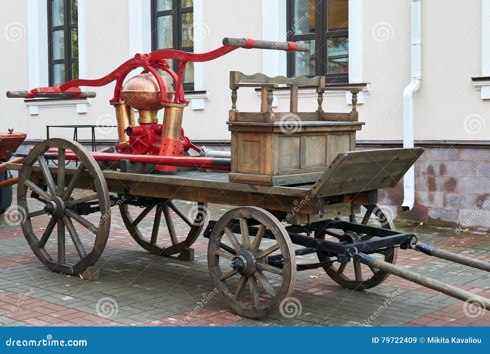Wooden retro fire truck stock image. Image of animal - 79722409