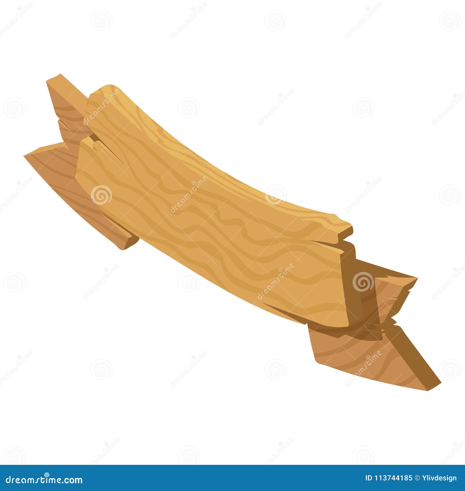 Wooden Ribbon Icon, Isometric Style Stock Vector - Illustration of icon ...