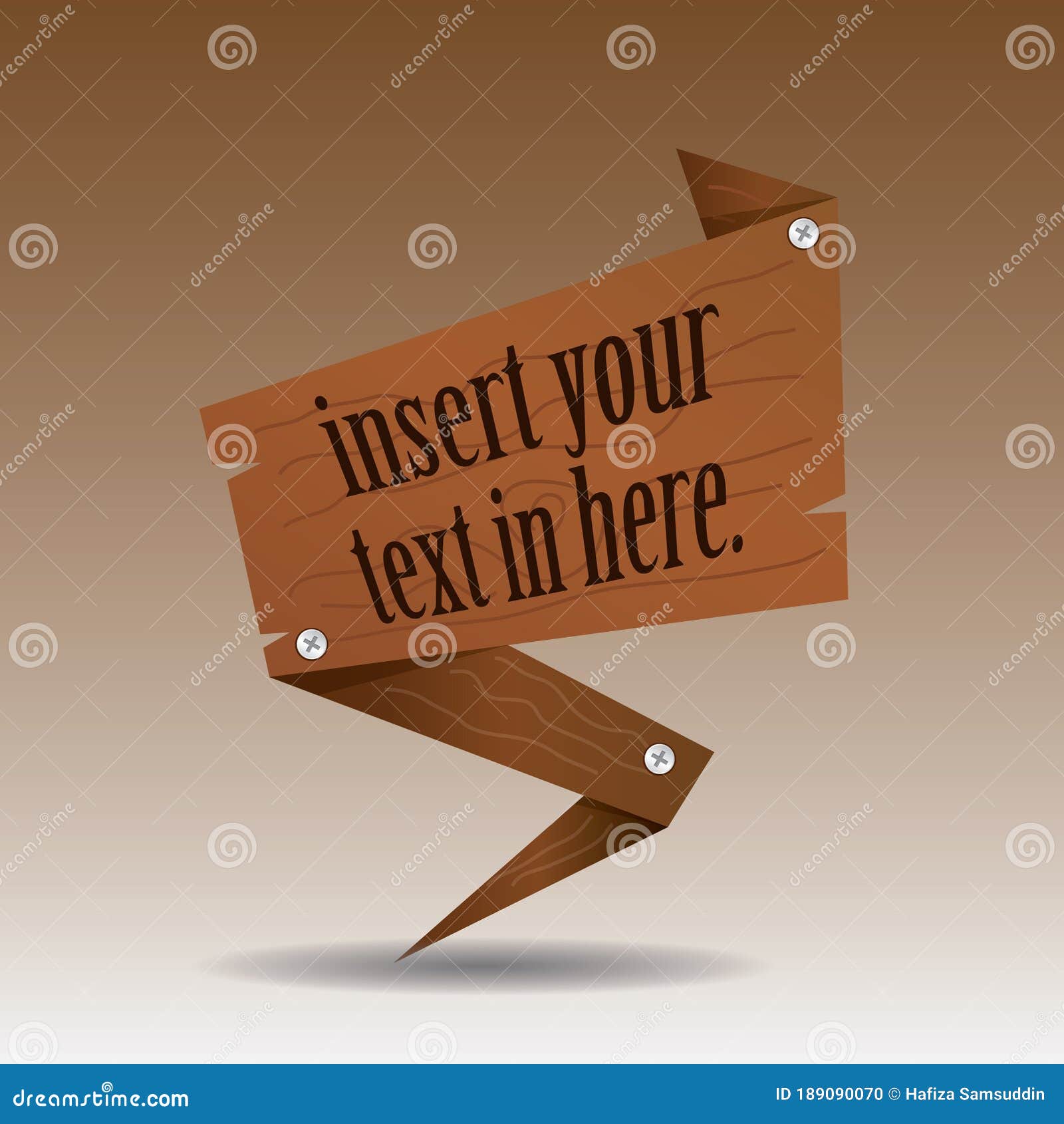 Wooden Ribbon Template. Vector Illustration Decorative Design Stock ...