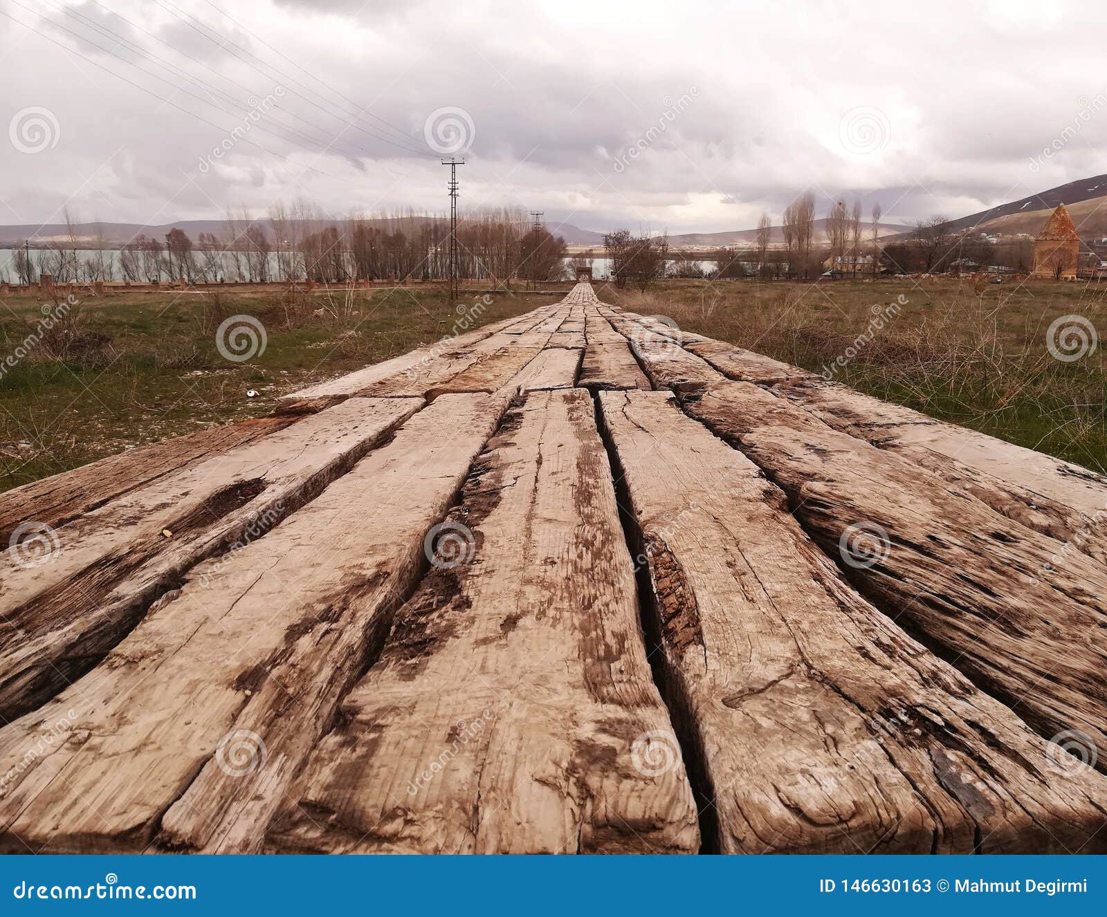 Wooden road stock image. Image of grasses, white, turkey - 146630163