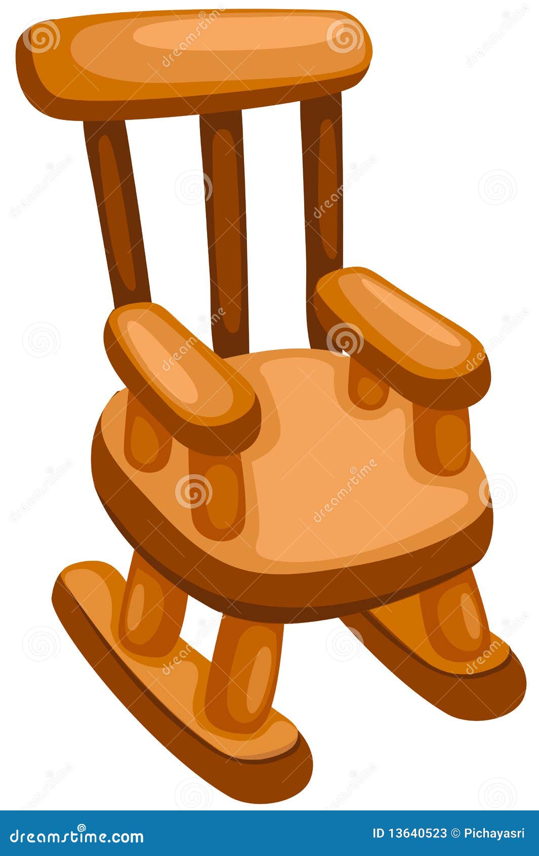 Wooden rocking chair stock vector. Illustration of vintage - 13640523
