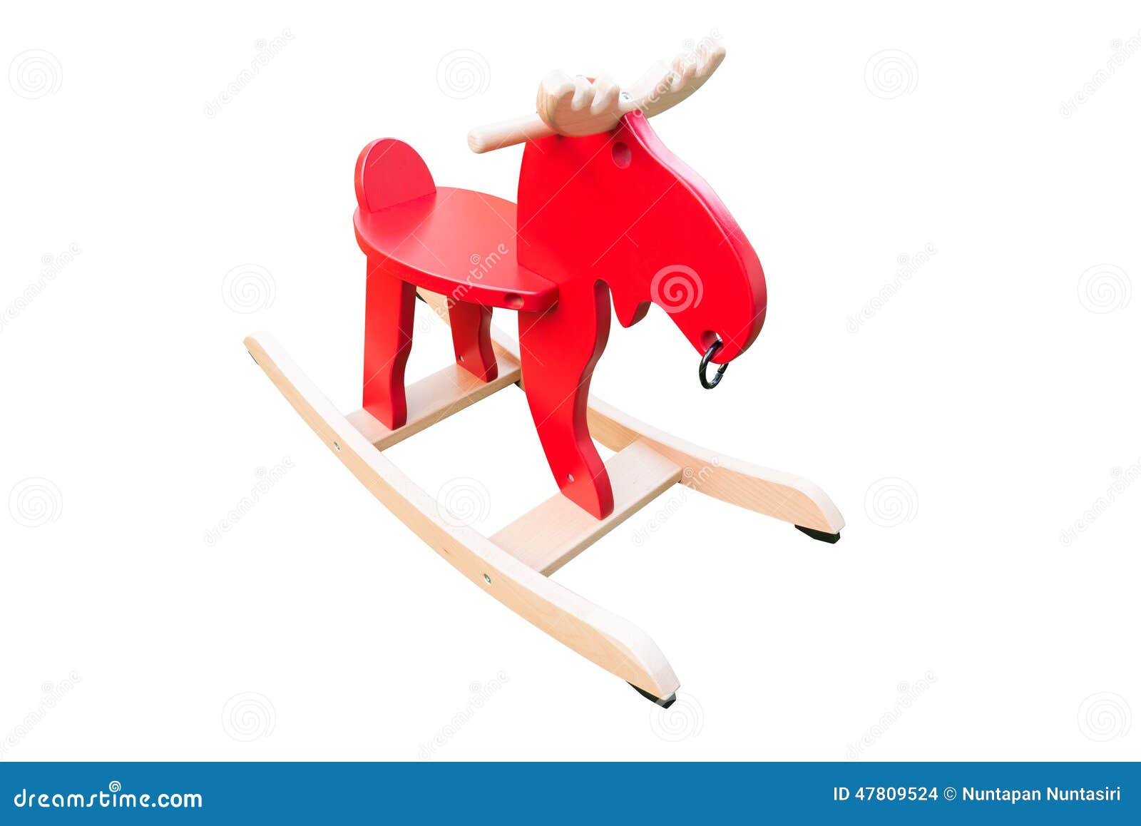 Wooden rocking deer stock photo. Image of xmas, white - 47809524