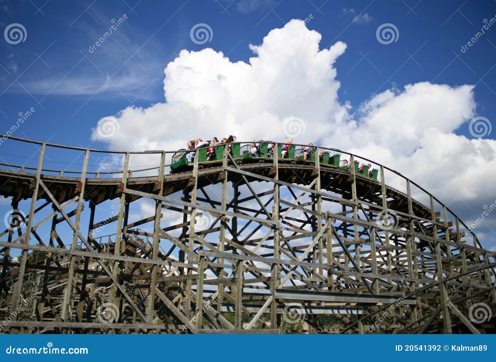 Wooden Roller Coaster editorial photography. Image of ride - 20541392