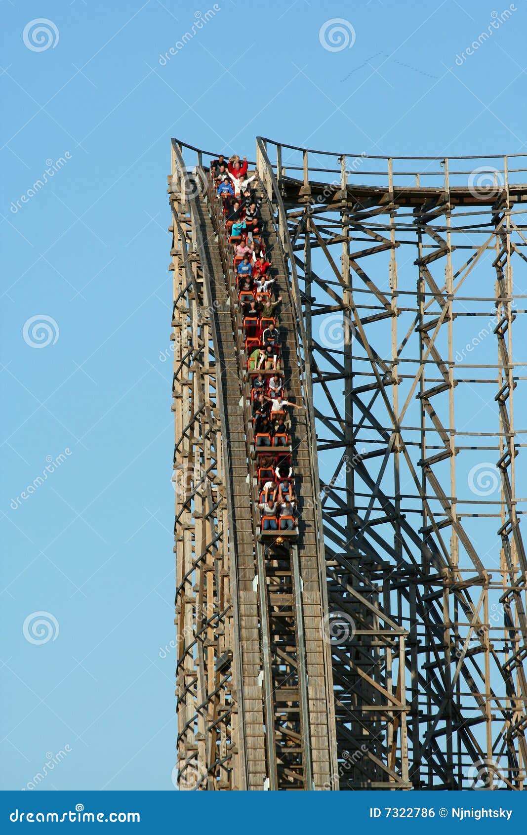 Wooden roller coaster stock photo. Image of festival, carnival - 7322786