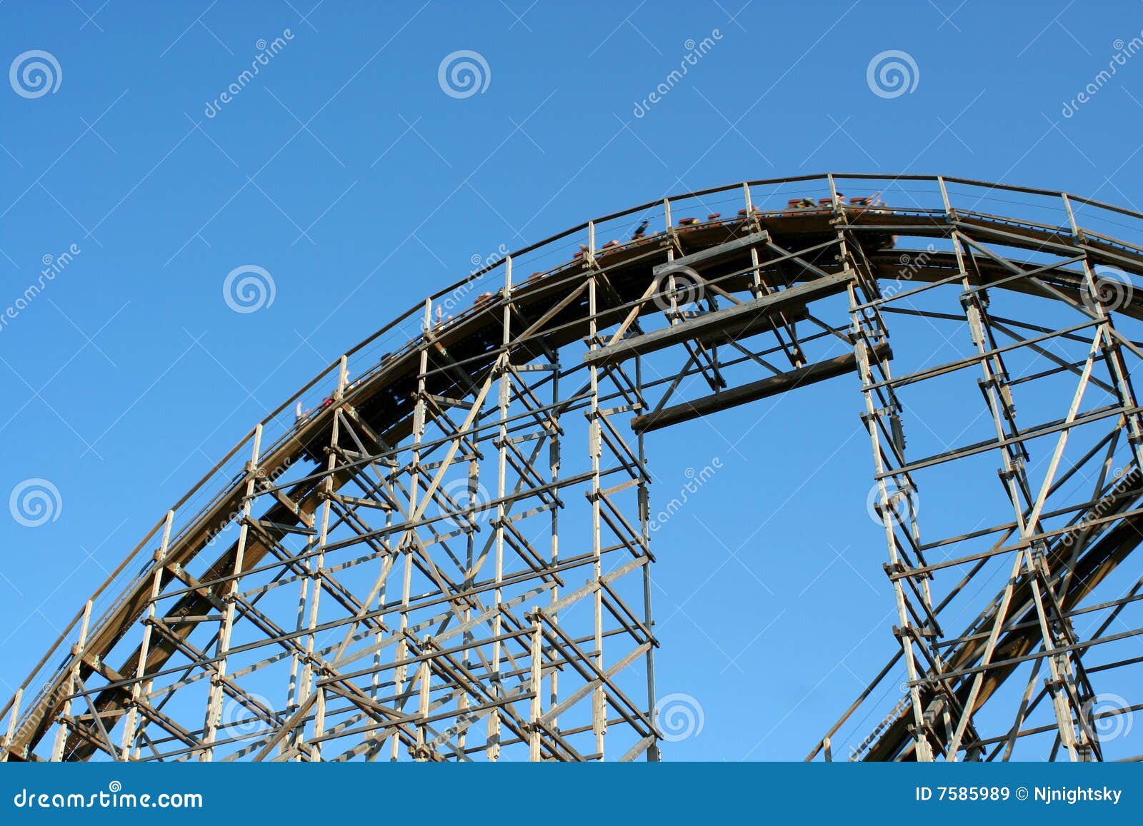 Wooden roller coaster stock image. Image of clouds, park - 7585989