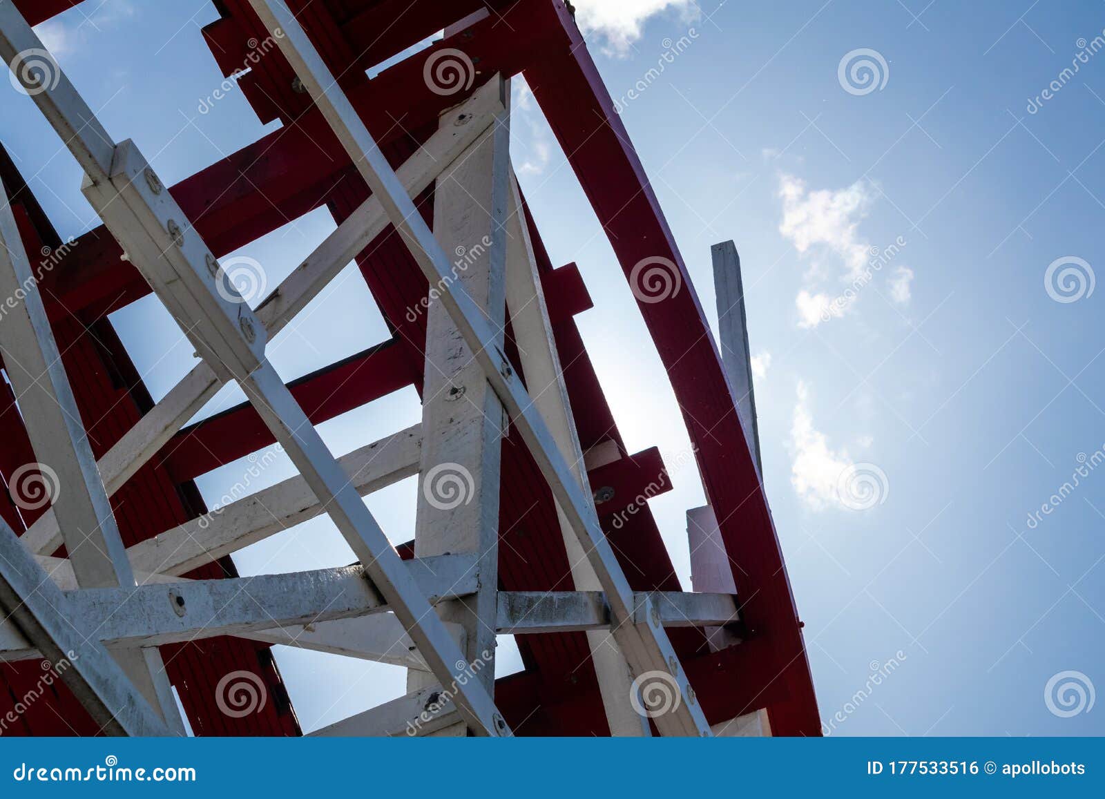 Wooden Roller Coaster Frame Stock Photo - Image of sturdy, building ...