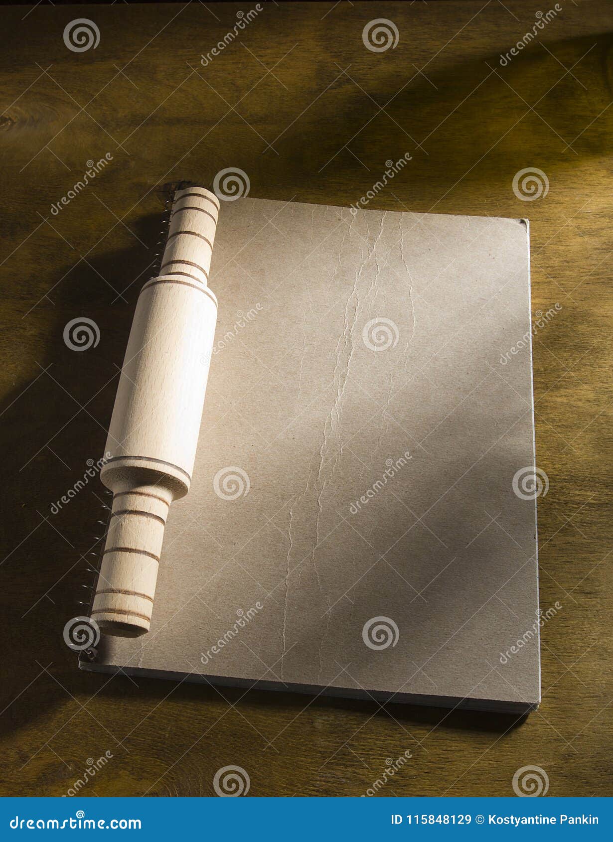 Wooden Rolling Pin and Notebook Stock Image - Image of tool, cutting ...