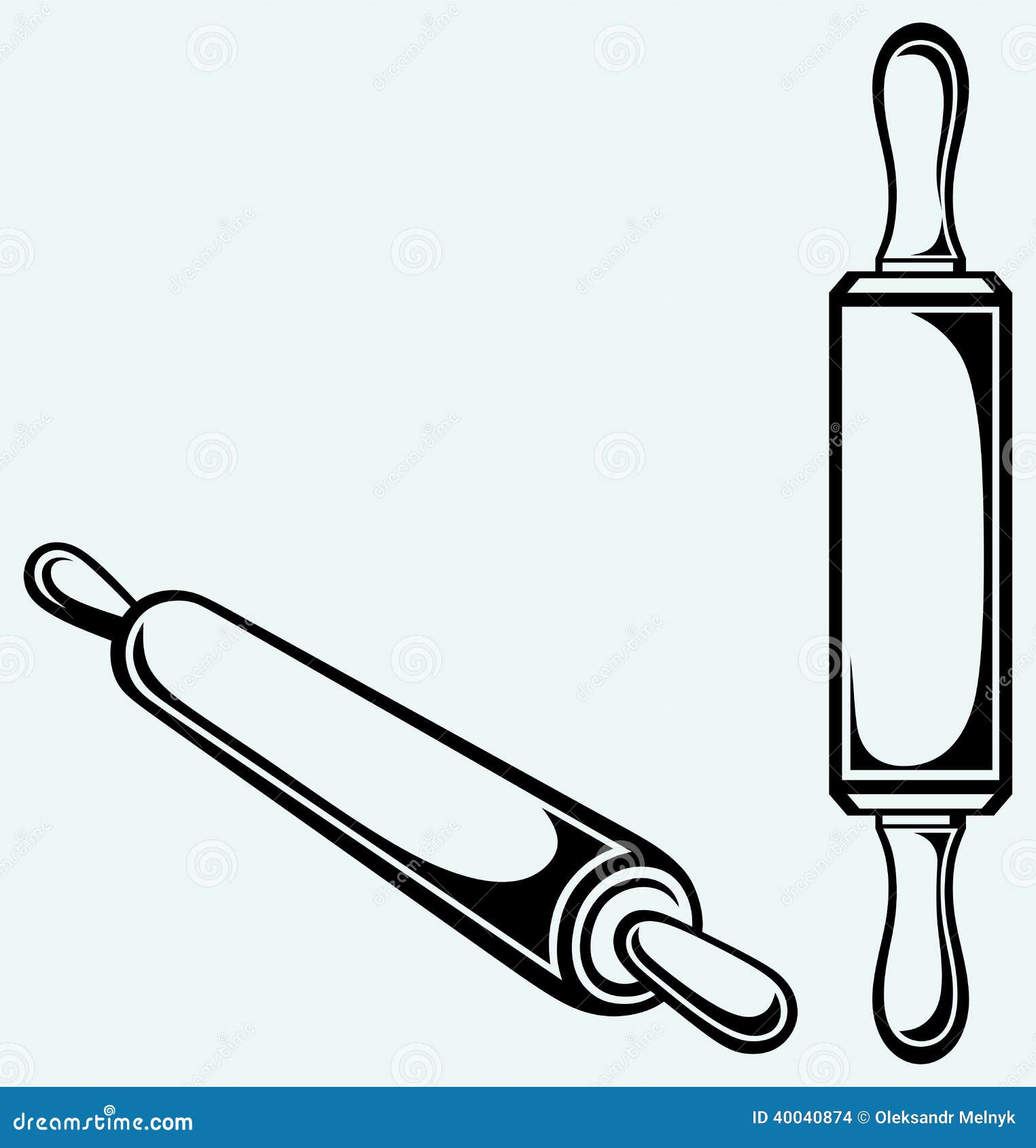 Wooden rolling pin stock vector. Illustration of handle - 40040874