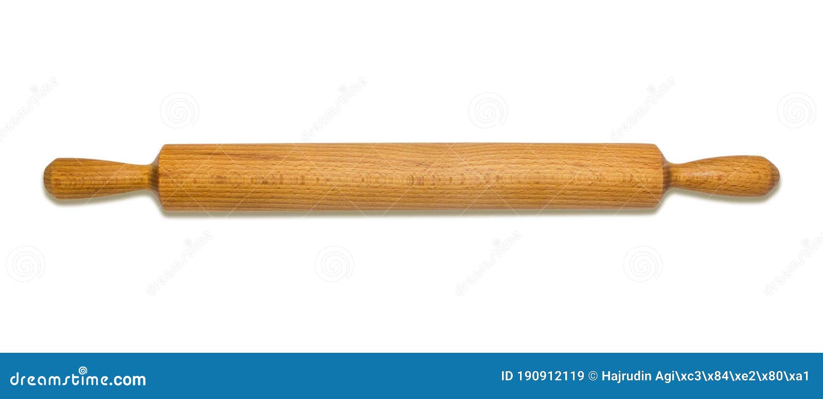 Wooden Rolling Pin Isolated on White Background Stock Image - Image of ...