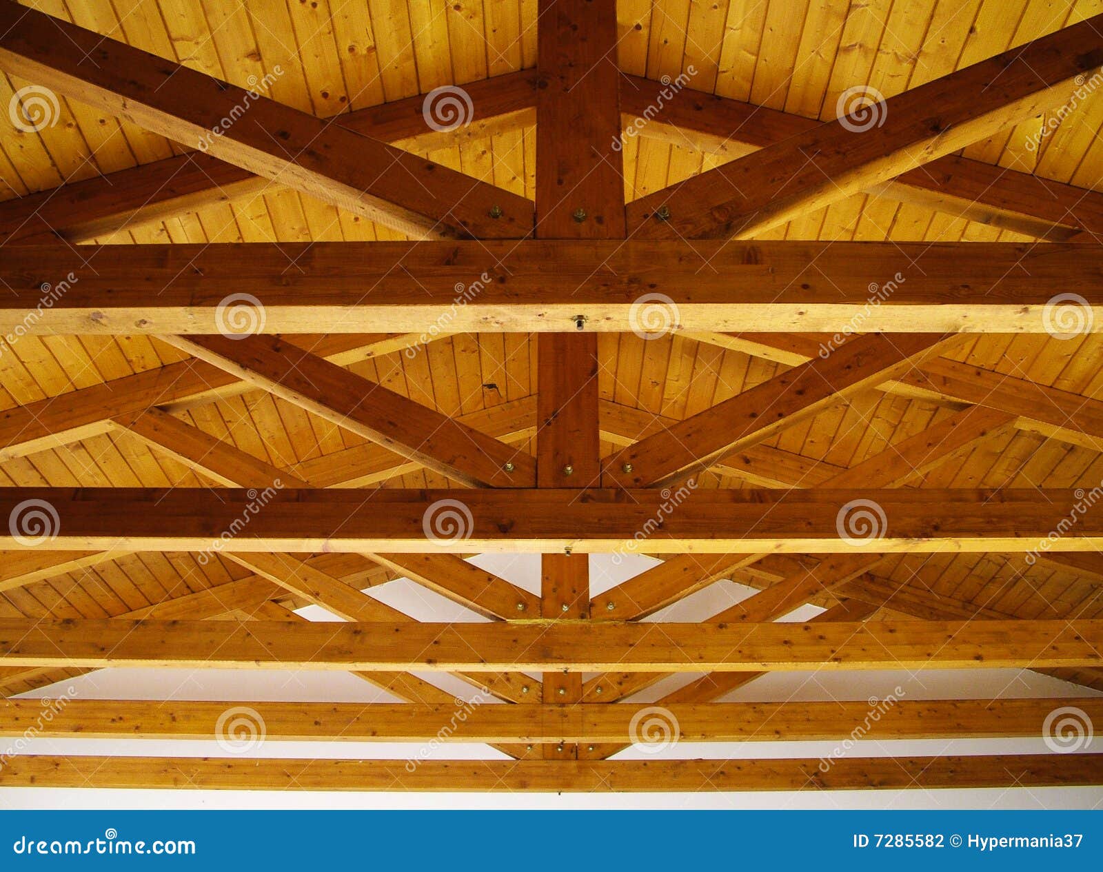 Wooden roof beams stock photo. Image of interlocking, wood - 7285582